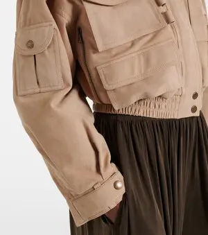 Balmain Suede Bomber Jacket