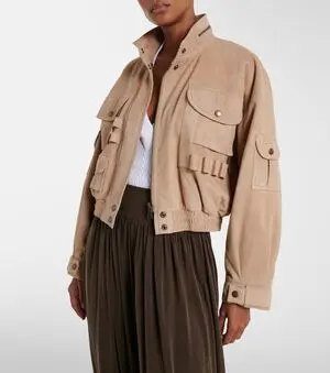 Balmain Suede Bomber Jacket