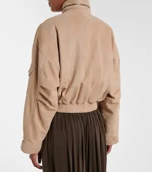 Balmain Suede Bomber Jacket