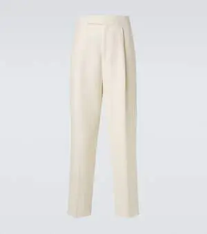 Zegna Wool And Linen Wide-leg Trousers