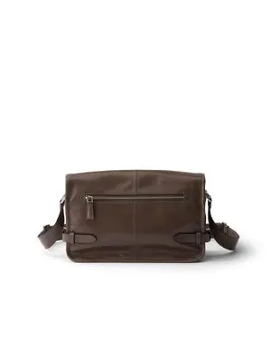 Prada Leather Shoulder Bag - Grey