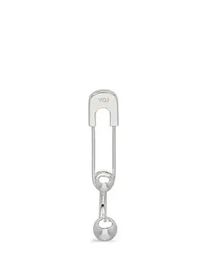 YOJ Safety Pin Ball Drop Earring - Silver