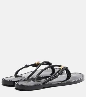 AMANU Kiwayu Leather Thong Sandals - Black