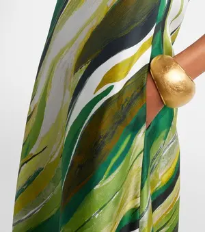 Christopher Esber Strapless Printed Silk Gown