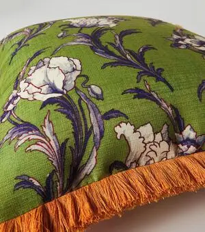La DoubleJ Nymph Bloom Floral Fringed Cushion