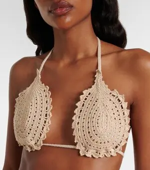 Attico Crochet Cotton Bikini Top