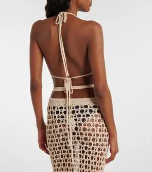 Attico Crochet Cotton Bikini Top