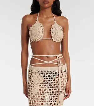Attico Crochet Cotton Bikini Top