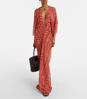 Johanna Ortiz Printed Georgette Maxi Dress