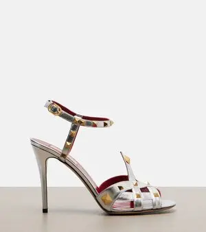 Valentino Garavani Rockstud Metallic Leather Sandals
