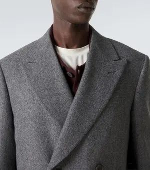 Canali Double-breasted Wool And Silk Coat
