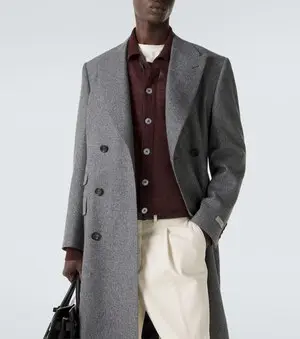 Canali Double-breasted Wool And Silk Coat