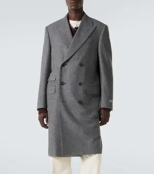 Canali Double-breasted Wool And Silk Coat