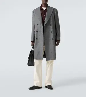 Canali Double-breasted Wool And Silk Coat