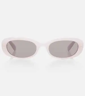 Dior Oval Sunglasses With Gold Tone Logo Detail - Pink
