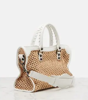Balenciaga Le City Small Raffia Shoulder Bag