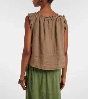 Velvet By Graham & Spencer Tana Linen Top - Brown