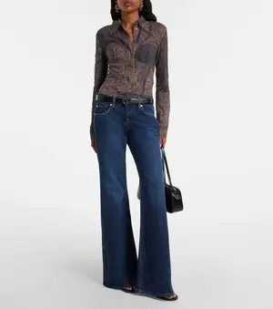 7 For All Mankind Low-rise Flared Jeans - Blue