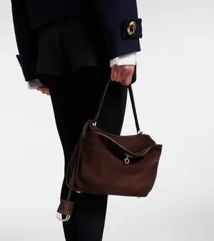 Balenciaga Rodeo Small Suede Shoulder Bag