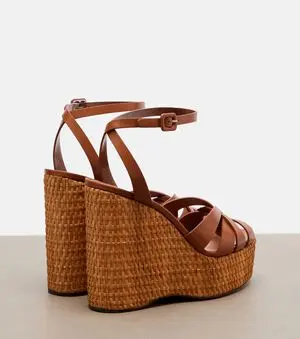 AQUAZZURA Copacabana Leather Wedge Sandals