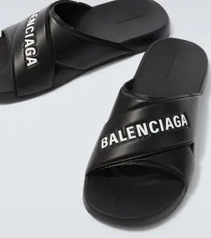 Balenciaga Sporty Pool Slides - Black