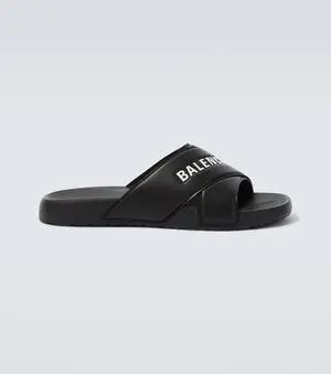 Balenciaga Sporty Pool Slides - Black