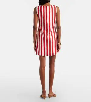 Posse Alice Striped Linen Mini Dress - Red
