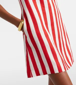 Posse Alice Striped Linen Mini Dress - Red