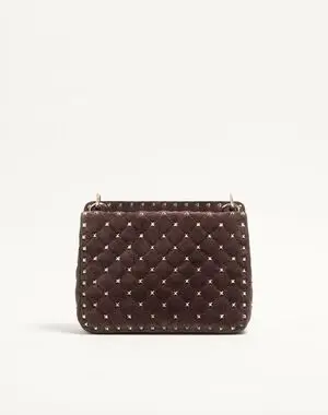 Valentino Garavani Rockstud Spike Medium Suede Bag - Ebony