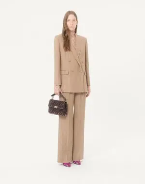 Valentino Garavani Rockstud Spike Medium Suede Bag - Ebony