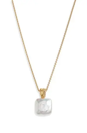 MISSOMA Square Freshwater Pearl Baya Pendant Necklace - Gold