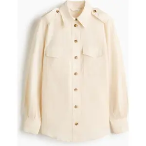 H&m Linen-blend Cargo Shirt