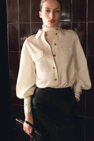 H&m Linen-blend Cargo Shirt
