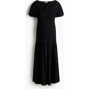 H&m Mama Smocked-detail Dress - Black