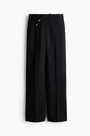 H&m Straight Belted Trousers