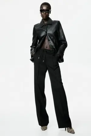 H&m Straight Belted Trousers