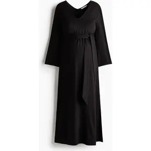 H&m Mama Tie-belt Jersey Midi Dress