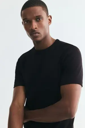 H&M Slim-fit Ribbed T-shirt