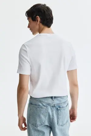 H&M Slim Fit Ribbed T-shirt - White