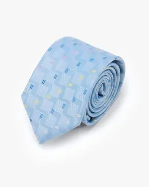 KNOTTERY & CO Pinwheel Silk Jacquard Tie - Blue