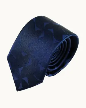 KNOTTERY & CO Pinwheel Silk Jacquard Tie - Navy