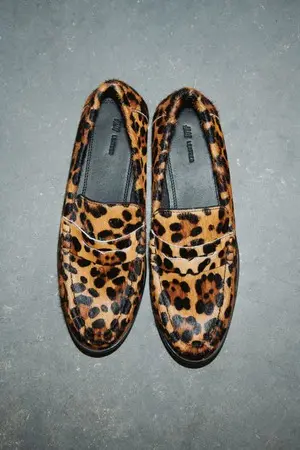 H&m Leopard Print Leather Loafers