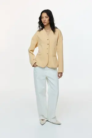 H&M Jersey Jacket With V-neck And Drop Shoulder