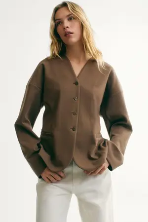 H&m Jersey Blazer - Brown
