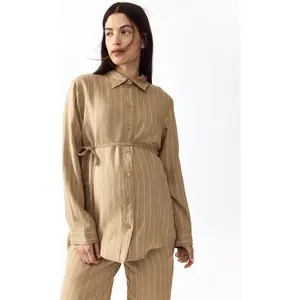 H&m Mama Linen-blend Shirt
