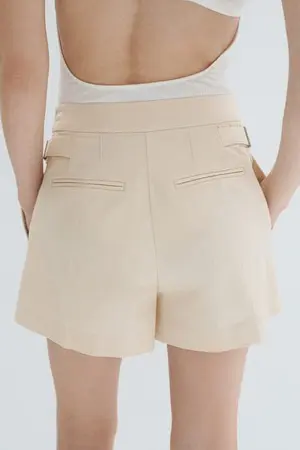 H&m Linen-blend Herringbone Shorts