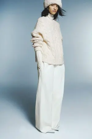 H&M Cable-knit Jumper With Drop Shoulder