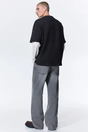 H&m Oversized Fit T-shirt - Black/gorillaz