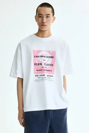 H&M Oversized Fit T-shirt - White/nba