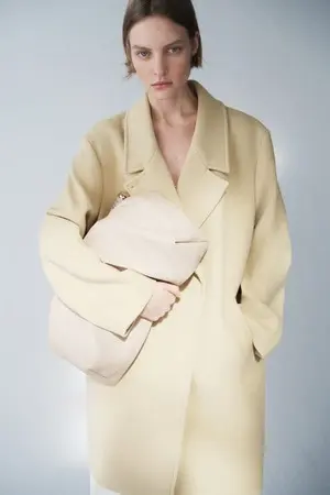 H&m Oversized Wool-blend Coat With Notch Lapels